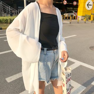 Janerium - Long Chiffon Jacket | YesStyle