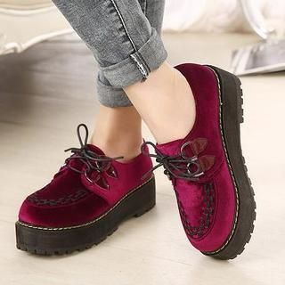 Mancienne - Stitched Platform Flats | YesStyle