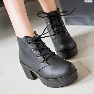 Zandy Shoes - Platform Heel Ankle Boots | YesStyle