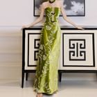 Caprice - Strapless Floral Embroidered A-Line Evening Gown | YesStyle