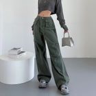 LIVIE - Low Waist Plain Wide Leg Cargo Pants | YesStyle
