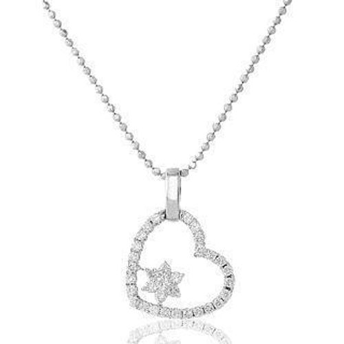 Keleo - 18K White Gold Pendant with Diamonds | YesStyle