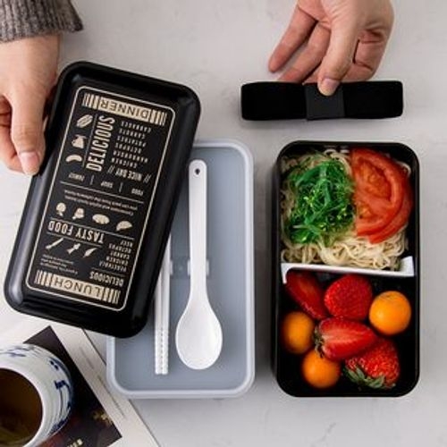 Hashi - Double Decker Lunch Box / Lettering Lunch Bag | YesStyle