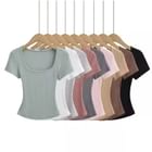 Flotto - Short-Sleeve Scoop Neck Plain Top | YesStyle