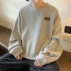 POSI - Crew Neck Lettering Print Waffle Sweatshirt | YesStyle