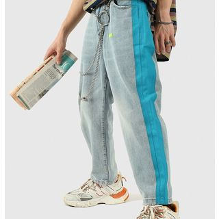 DASE - Color Block Wide-Leg Jeans | YesStyle