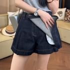 Wisjam - High Waist Unwashed Mini Denim Skort | YesStyle