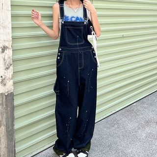 Piwonia - Paint Splatter Wide Leg Jumper Jeans | YesStyle