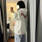 Mushini - Lettering Zip Oversized Hoodie | YesStyle