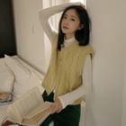 JUSTONE - Reversible-Zip Cable-Knit Vest | YesStyle