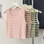 Lemongrass - Striped Crop Tank Top in 5 Colors | YesStyle