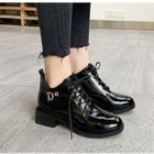 Freesia - Lettering Lace-Up Chunky-Heel Ankle Boots | YesStyle