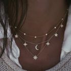 Yella - Moon & Star Rhinestone Layered Necklace | YesStyle