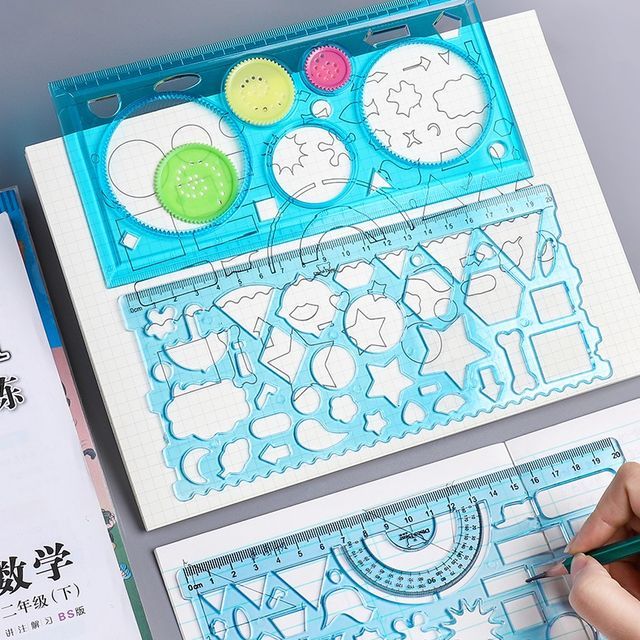 Yogow - Plastic Drawing Stencil Ruler (various designs) / Set | YesStyle