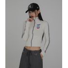 SIMPLY MOOD - Emblem Crop Track Jacket | YesStyle