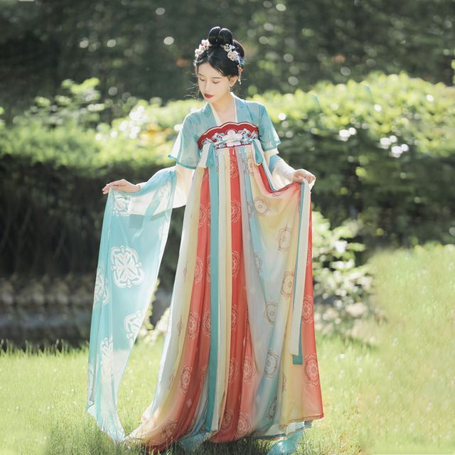Zestolish - Flower Hanfu Top / Open Front Jacket / Scarf / Maxi Hanfu ...