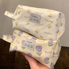 Michu - Floral Coral Fleece Makeup Bag / Pencil Case | YesStyle