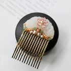 Kanzashi - Retro Freshwater Pearl Floral Hair Comb | YesStyle