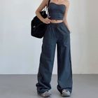 LIVIE - Plain Bustier Tube Top / Drawstring Waist Wide Leg Pants | YesStyle