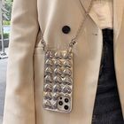 Tondephiry - Metallic Heart Phone Case With Strap For iPhone 11, 11 Pro ...