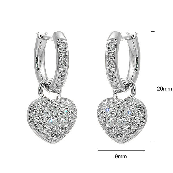 Keleo 18K White Gold Earrings with Diamonds | YesStyle