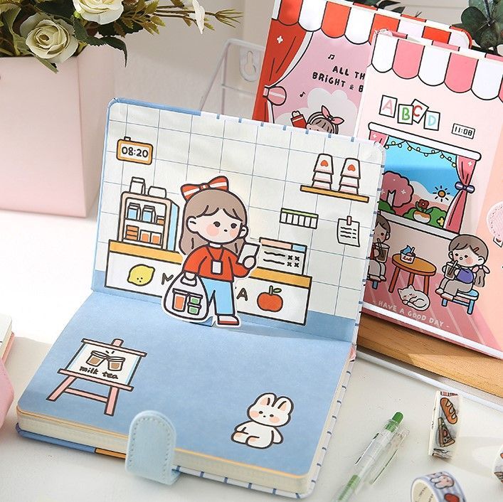 Jun's Journal Cartoon Print Medium Notebook | YesStyle