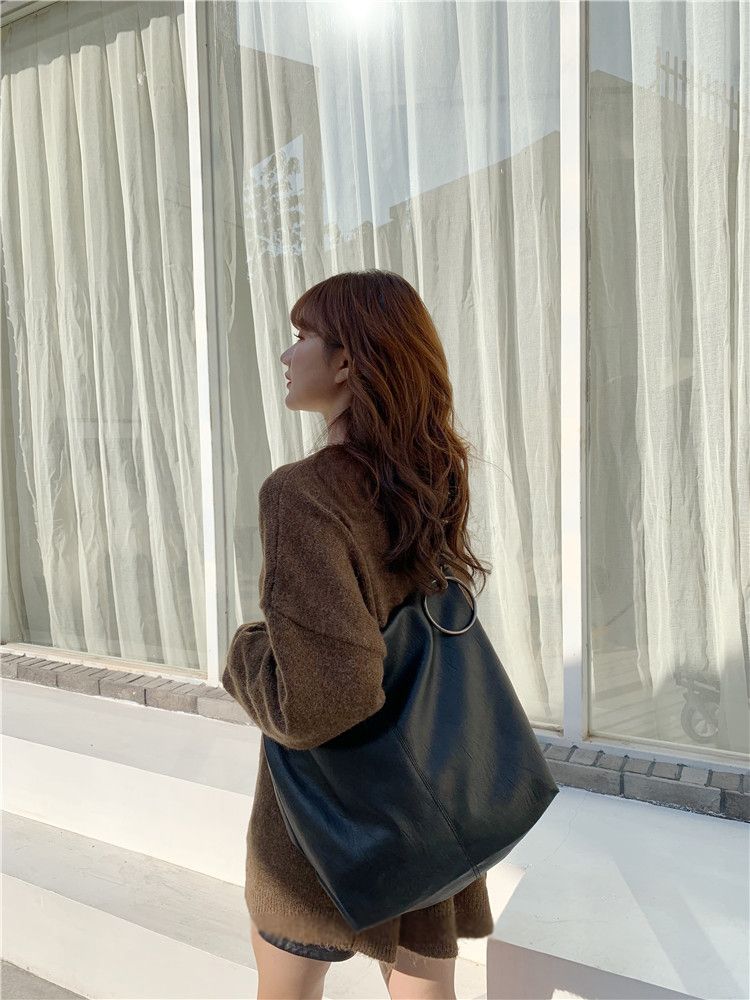 TZ Faux Leather Tote Bag | YesStyle