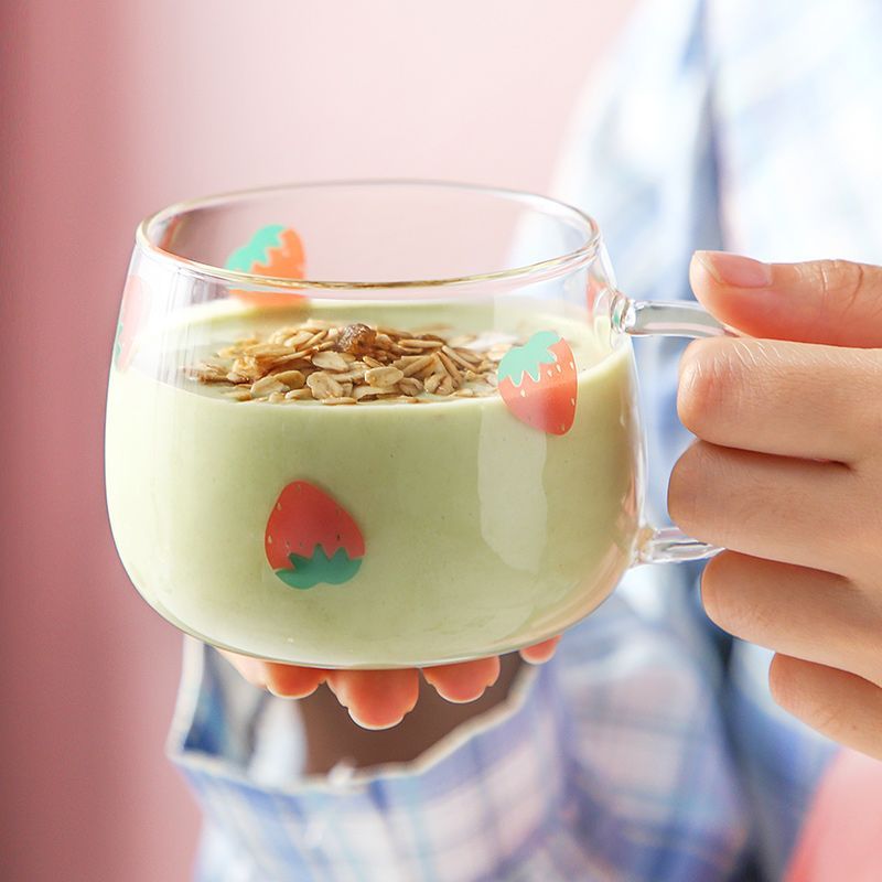 Popcorn Print Glass Drinking Cup | YesStyle