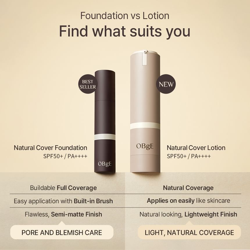 Buy OBgE - Natural Cover Lotion in Bulk | AsianBeautyWholesale.com