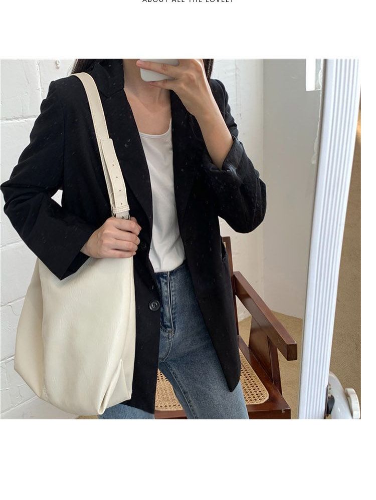 TZ Faux Leather Tote Bag | YesStyle