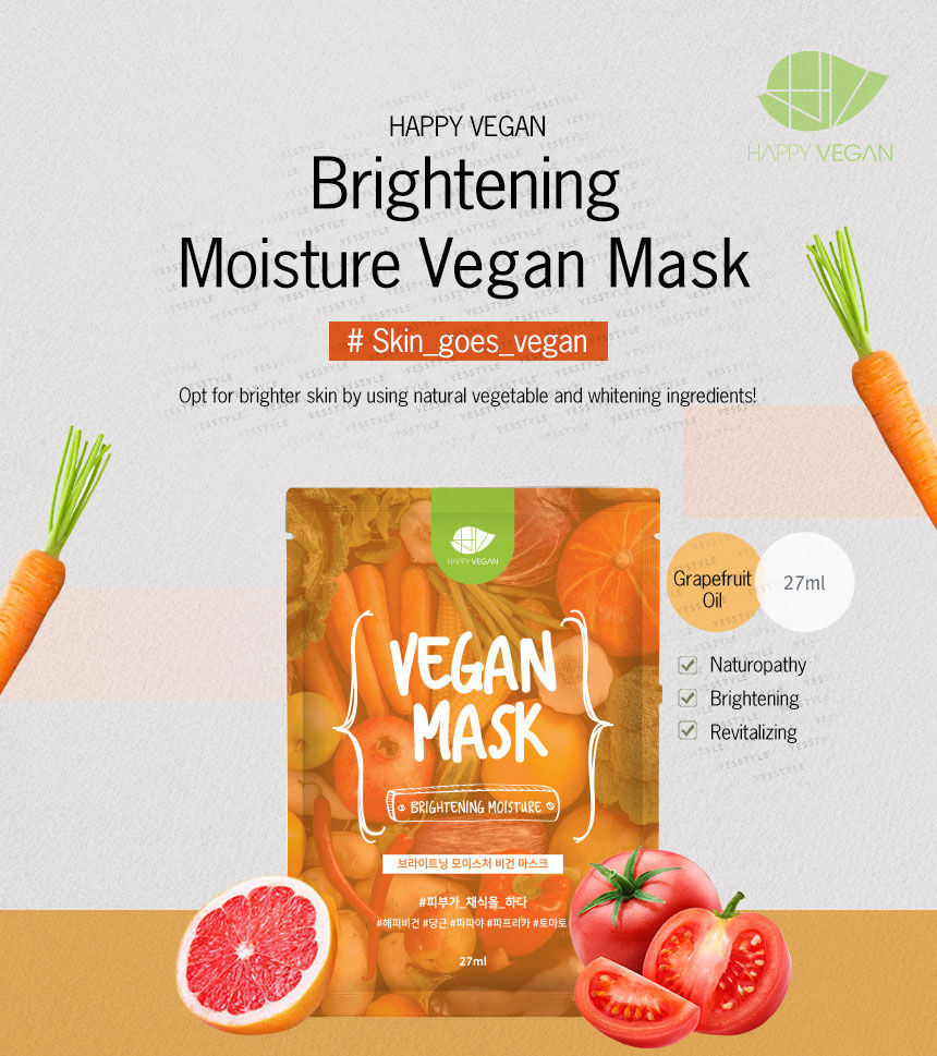 HAPPY VEGAN Vegan Mask 1pc (2 Types) | YesStyle