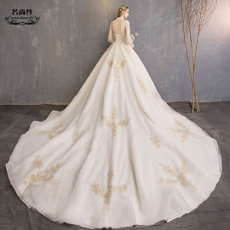 MSSBridal Embroidered Balloon-Sleeve Wedding Ball Gown | YesStyle