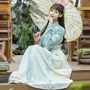 Nuwa - Hanfu Set: Long-Sleeve Top + Pleated Maxi Skirt + Scarf | YesStyle
