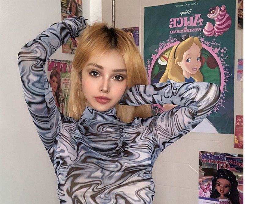 Bababy Long-Sleeve Printed Mesh Top | YesStyle