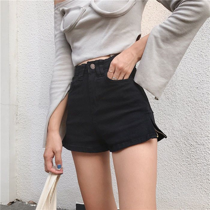Yako Side-Zip Denim Shorts | YesStyle