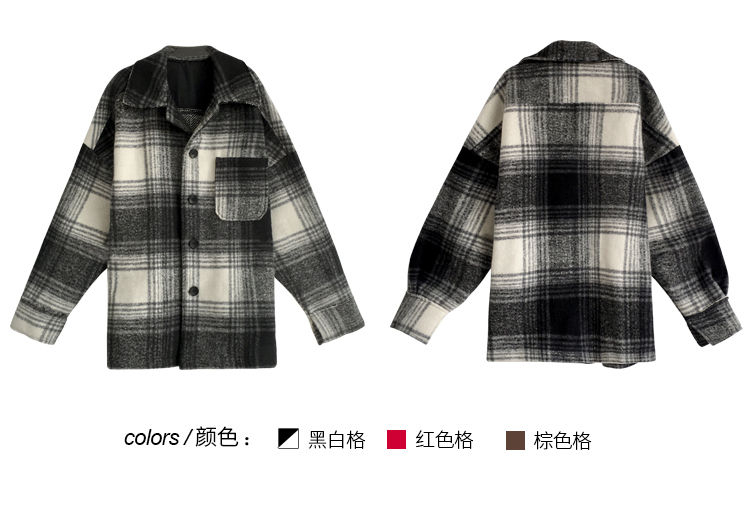 A7 SEVEN Oversized Plaid Jacket | YesStyle