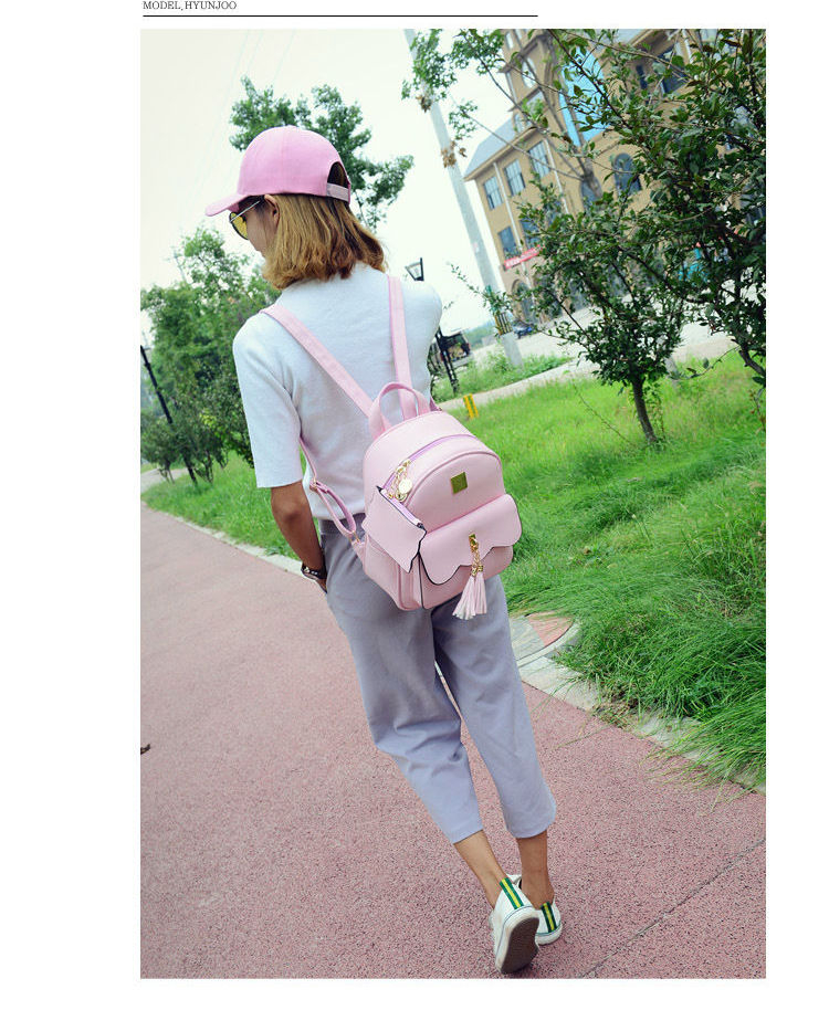 Diamante Set of 2: Tasseled Backpack + Coin Purse | YesStyle