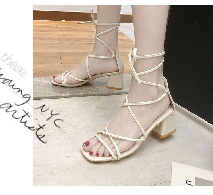 Weiya Block Heel Lace Up Sandals | YesStyle