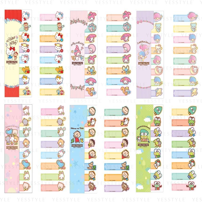 Sanrio Index Notepad 8 pcs - 15 Types | YesStyle