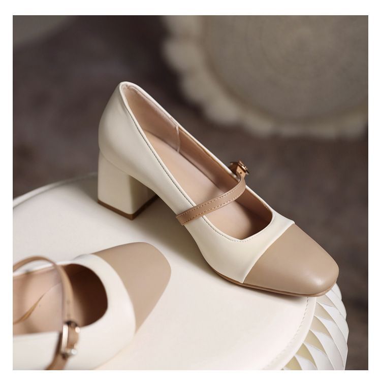 Kireina Two-Tone Block Heel Mary Jane Shoes | YesStyle