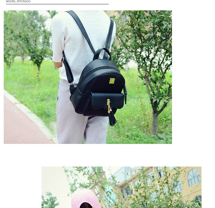 Diamante Set of 2: Tasseled Backpack + Coin Purse | YesStyle