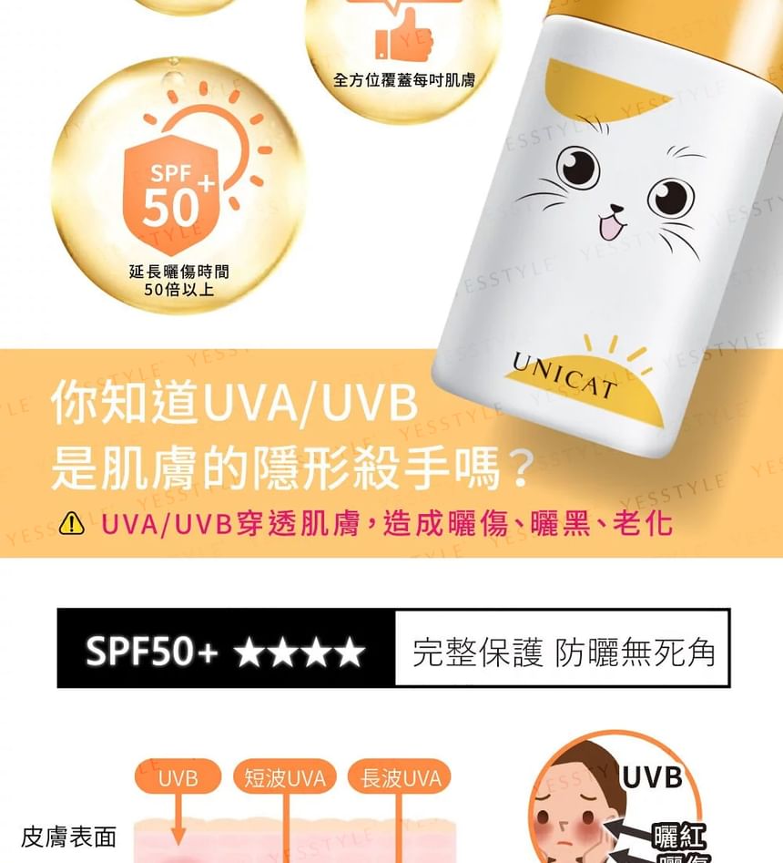 Buy UNICAT - UV Sunscreen SPF 50+ PA++++ in Bulk | AsianBeautyWholesale.com