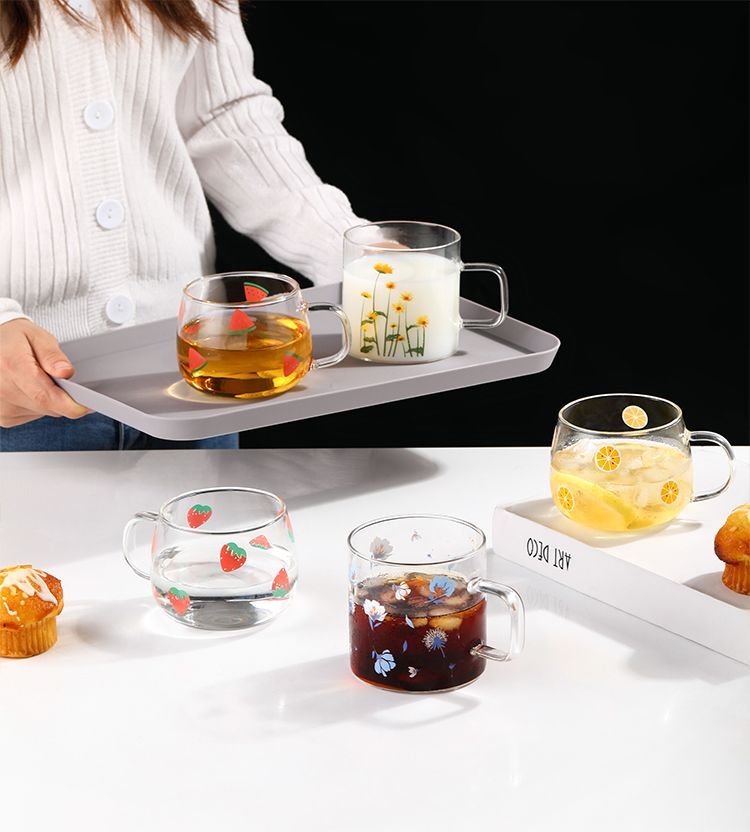 Popcorn Print Glass Drinking Cup | YesStyle