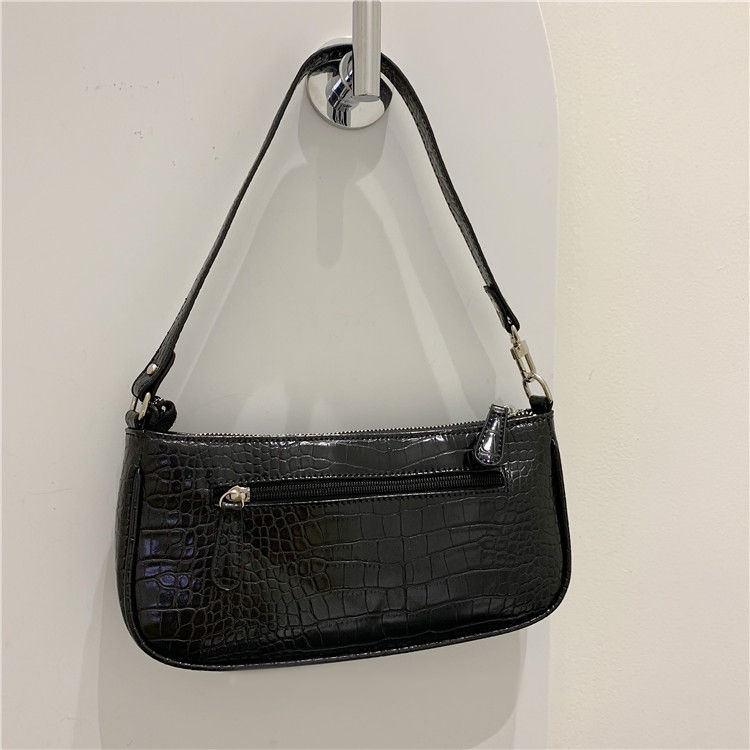 TZ Croc Grain Faux Leather Shoulder Bag | YesStyle