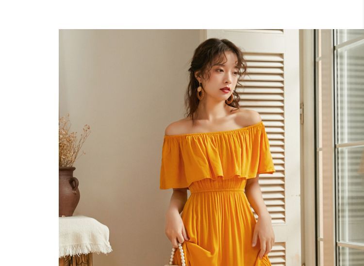 BOHEME Off-Shoulder Ruffled Maxi Sundress | YesStyle