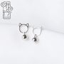 Blinglitz - 925 Sterling Silver Cat & Bell Earring | YesStyle