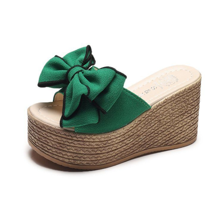 Weiya Bow Slide Platform Wedge Sandals | YesStyle