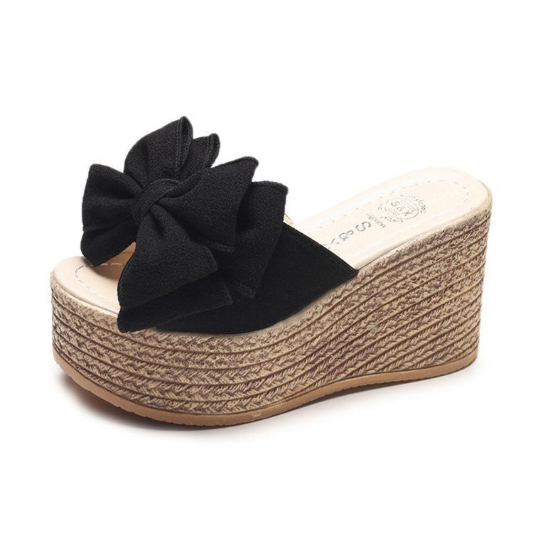 Weiya Bow Slide Platform Wedge Sandals | YesStyle