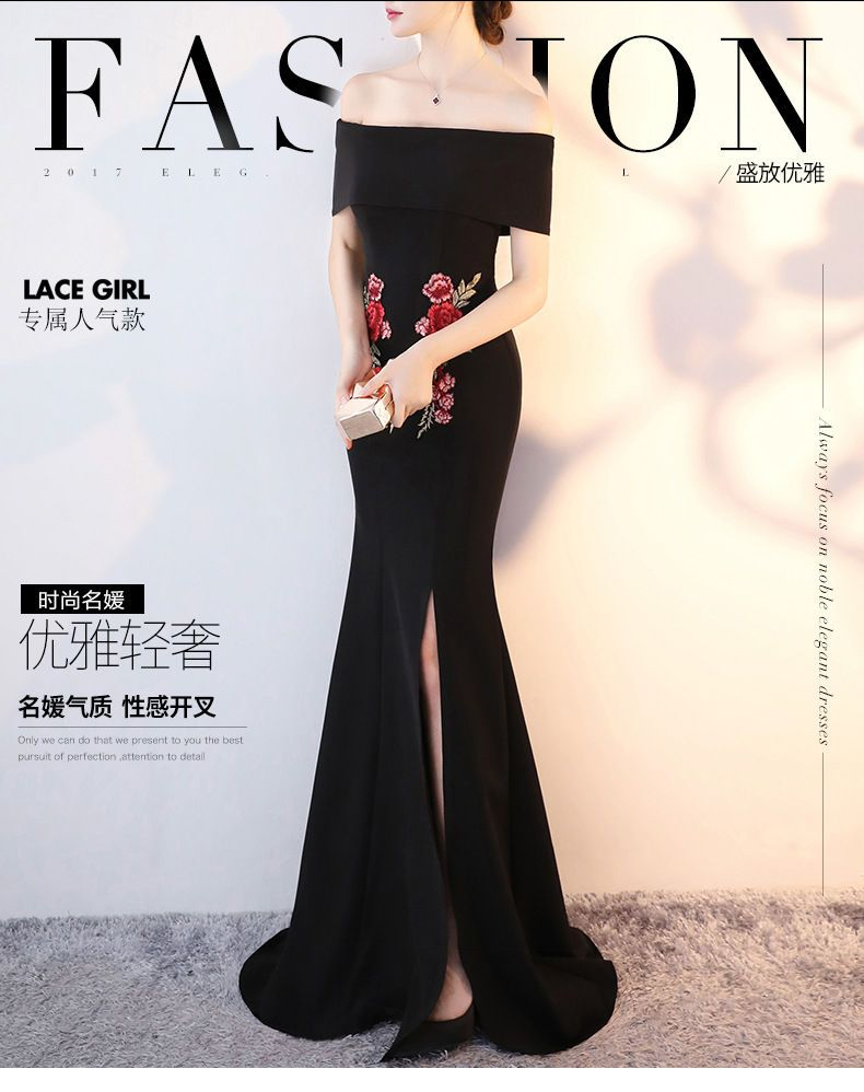 Wonhi Off Shoulder Short-Sleeve Evening Gown | YesStyle