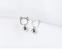 Blinglitz - 925 Sterling Silver Cat & Bell Earring | YesStyle